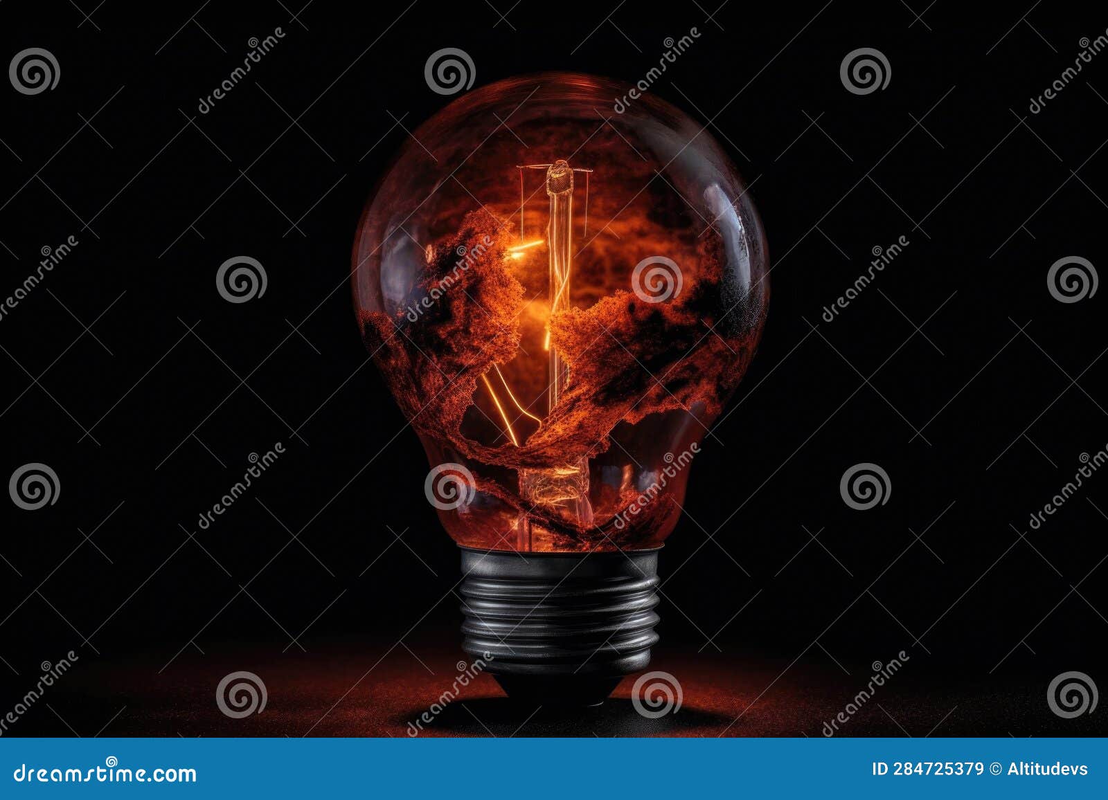 A Burnt-out Lightbulb with a Dramatic Spotlight Effect Stock ...