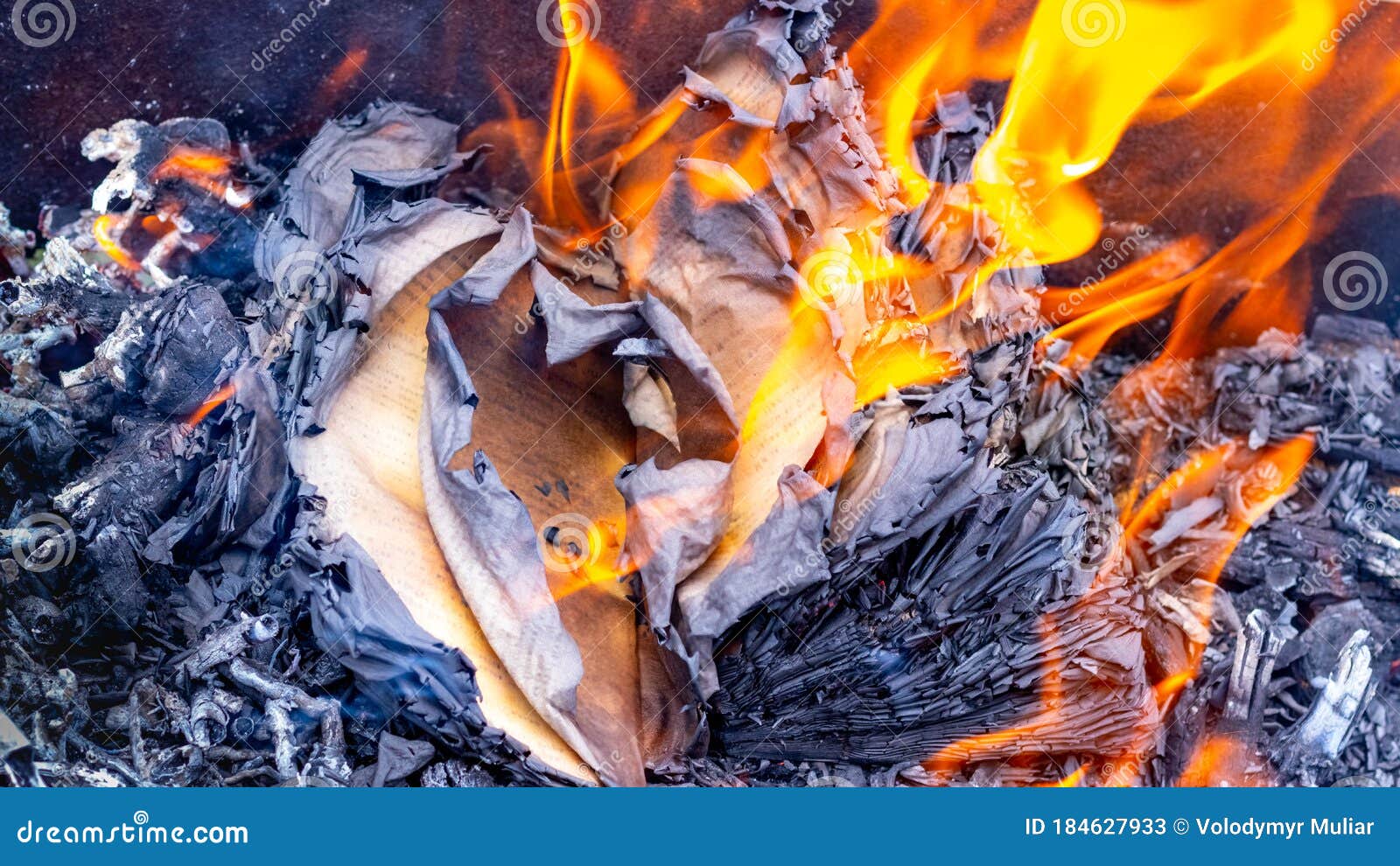 Burnt Pages of a Book on the Fire. Burning Books Stock Image - Image of ...
