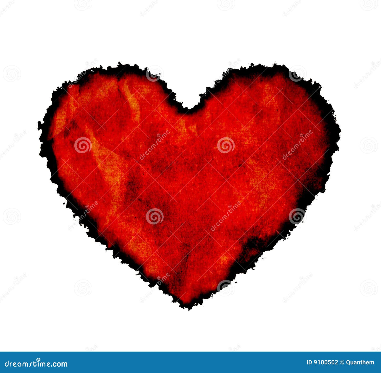 Burnt paper heart stock illustration. Illustration of creased - 9100502