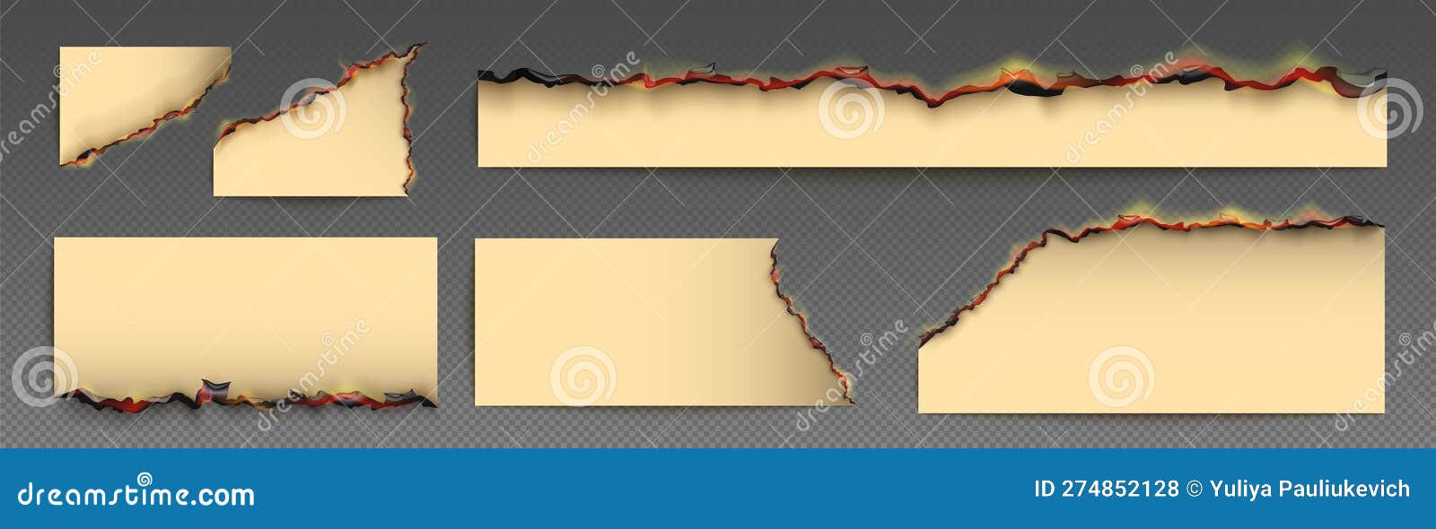 Burnt Parchment Paper Edge Effect with Fire Vector Stock Vector ...