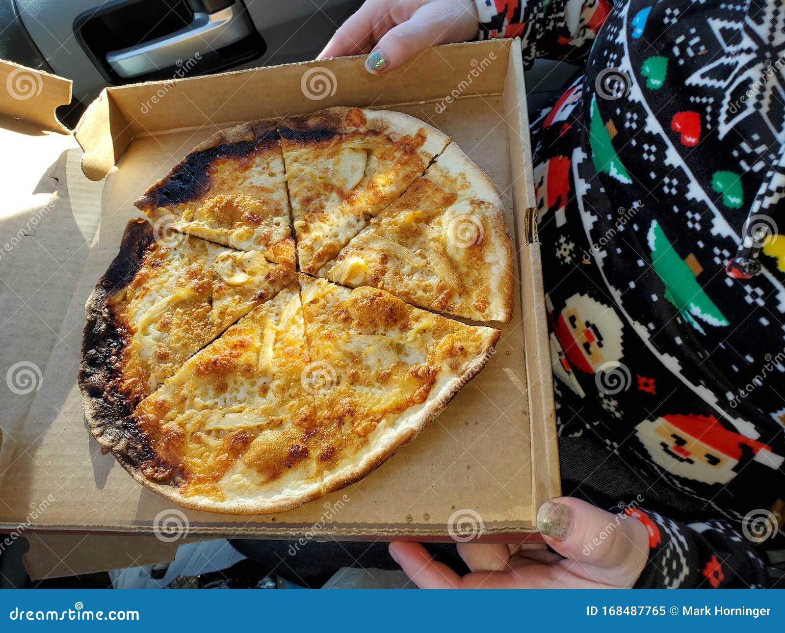 Burnt Pizza With Tomatoes Salamipepperoni On Wooden Rustic Background Royalty Free Stock Image