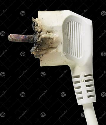 Burnt power plug stock photo. Image of overload, hazard - 36725250