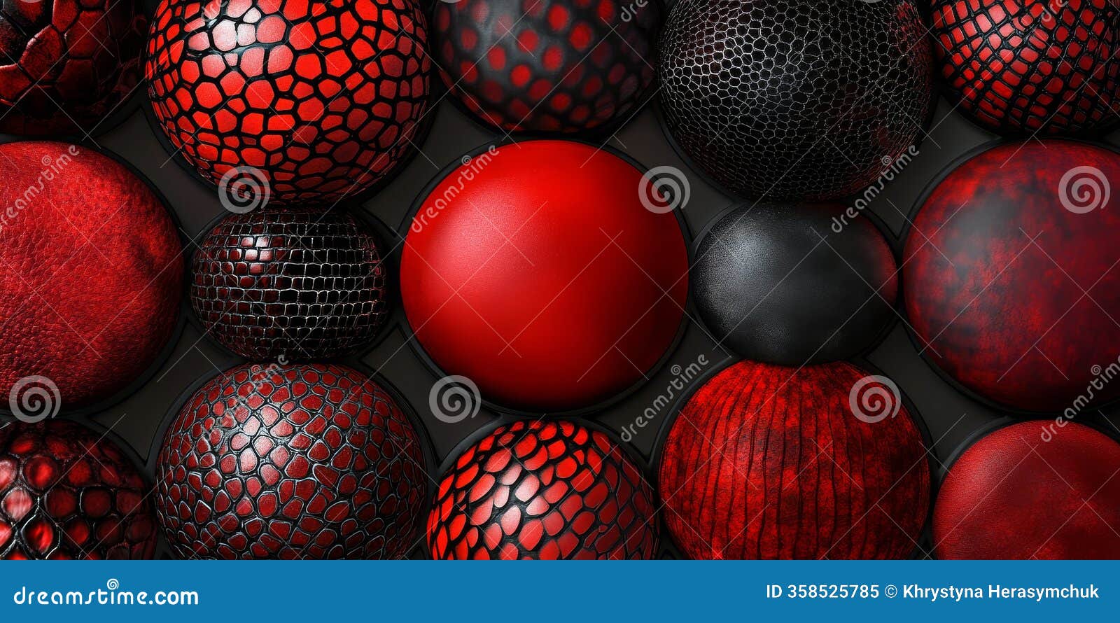 Burnt Red Spherical Carbon Textures with Bold, Glossy Patterns. a ...