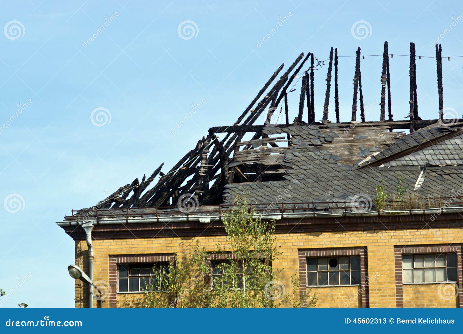 Burnt roof stock image. Image of dark, house, interior - 45602313