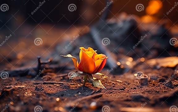 Burnt rose on the ground stock illustration. Illustration of forest ...