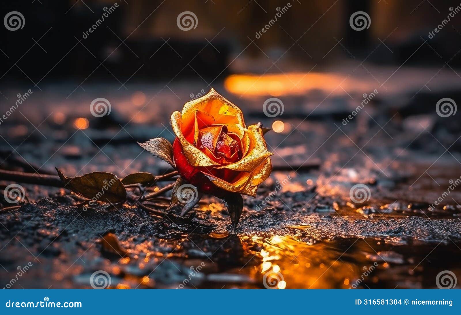 Burnt rose on the ground stock illustration. Illustration of forest ...
