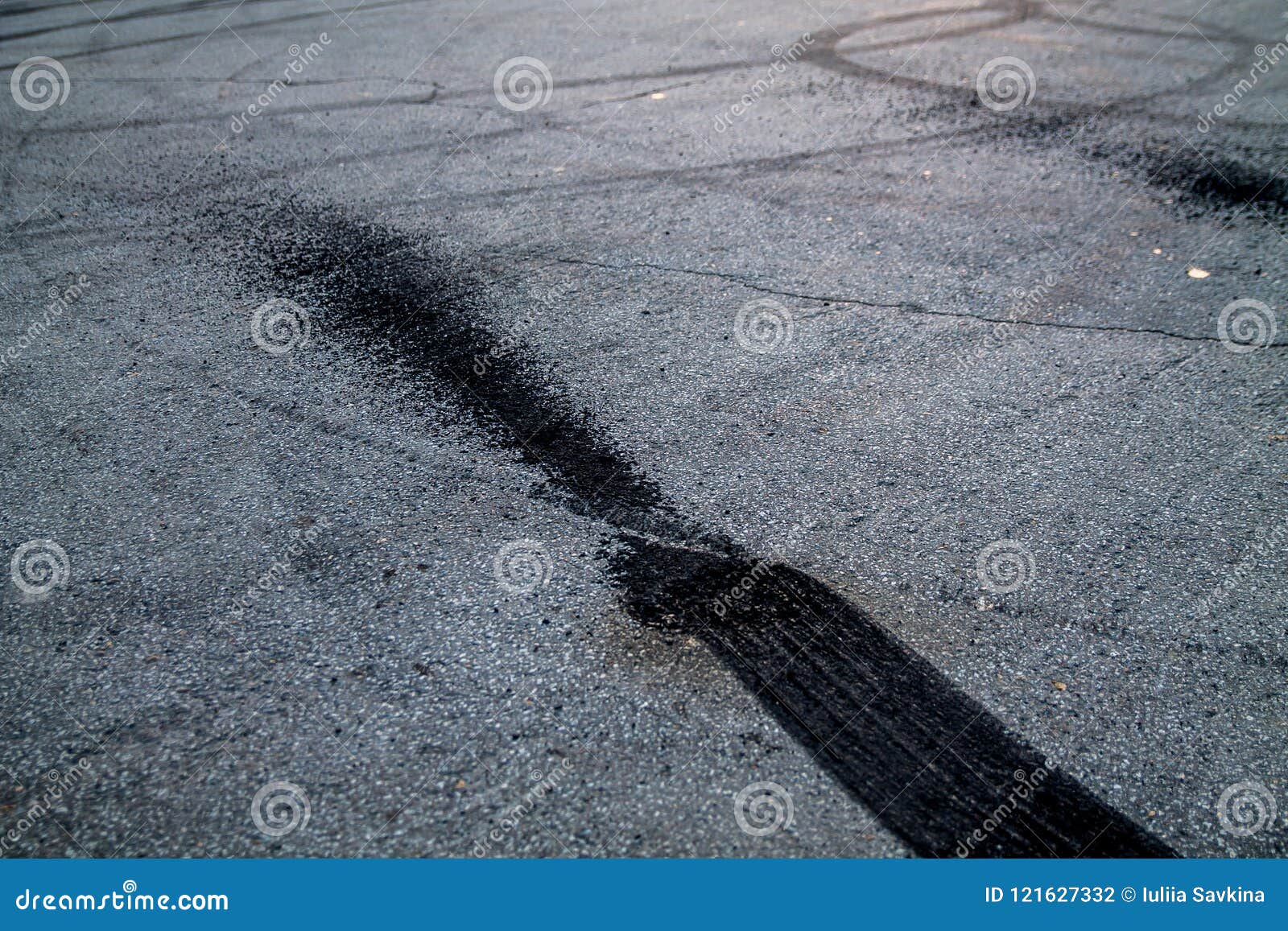 Burnt Rubber Traces on Asphalt Stock Photo - Image of city, pattern ...