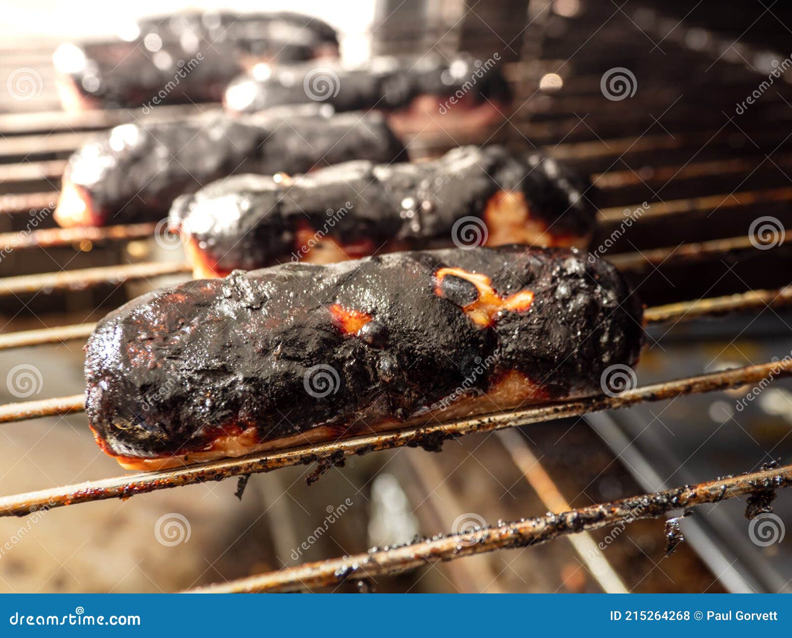 Burnt Sausages on the Grill Stock Photo - Image of picnic, lunch: 215264268