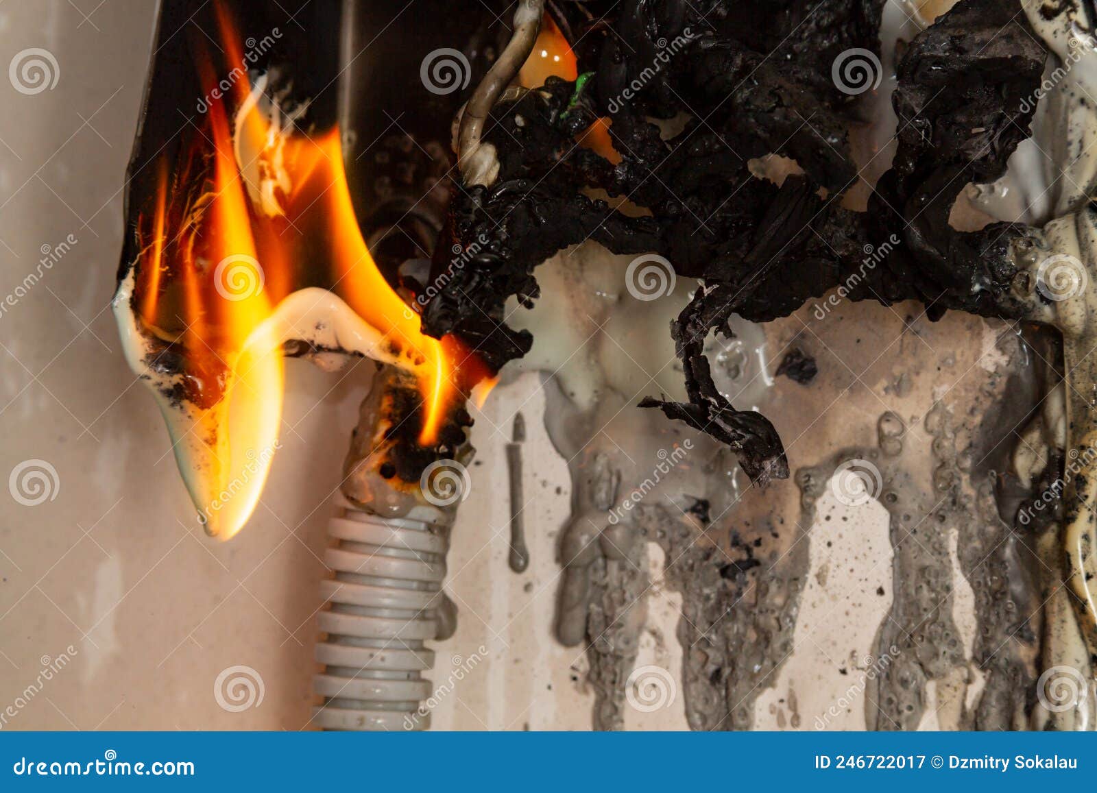 Burnt and Sooty Electrical Socket Close-up Stock Image - Image of ...
