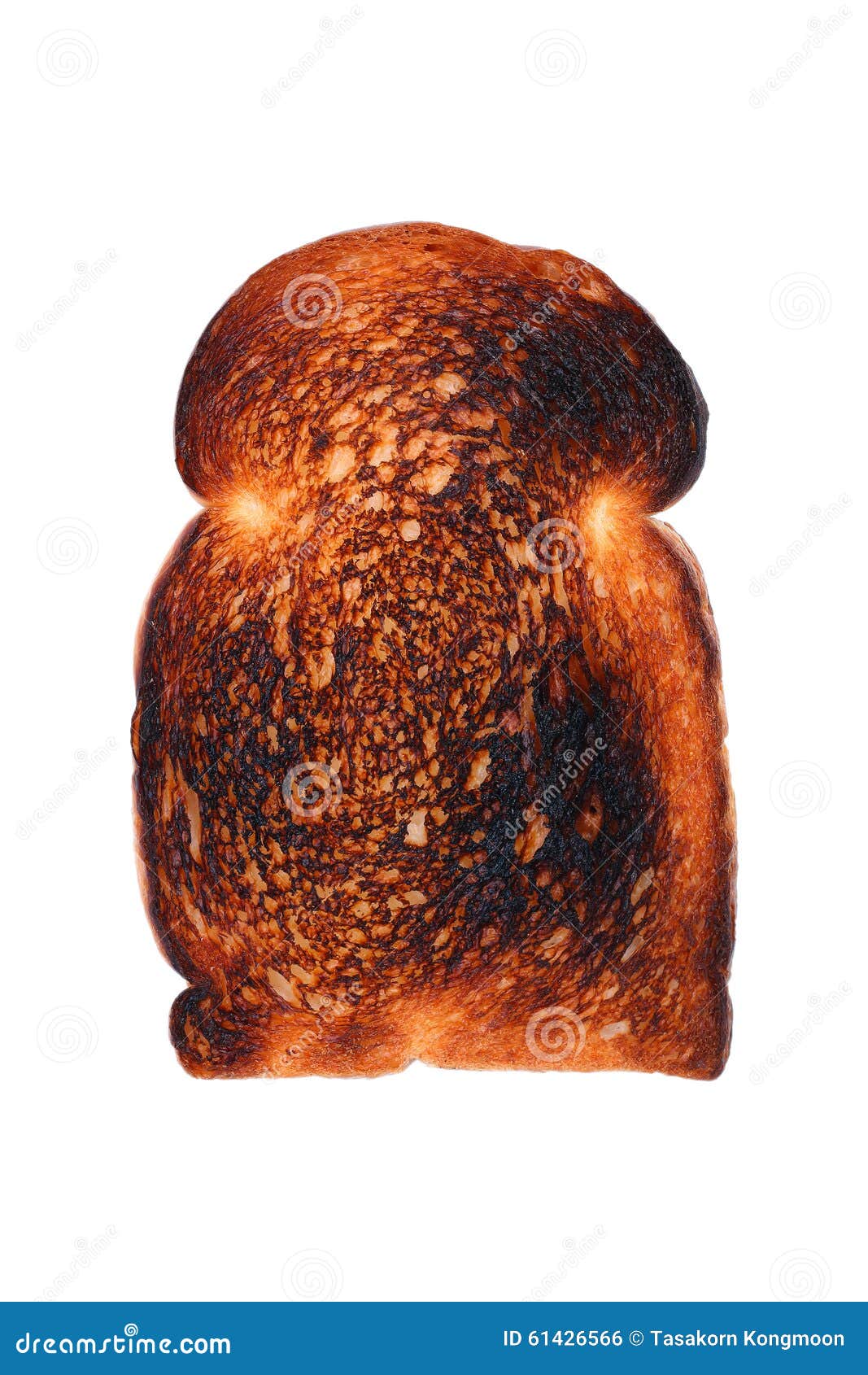 Burnt Toasted Bread Isolated on White Stock Photo - Image of nutrition ...