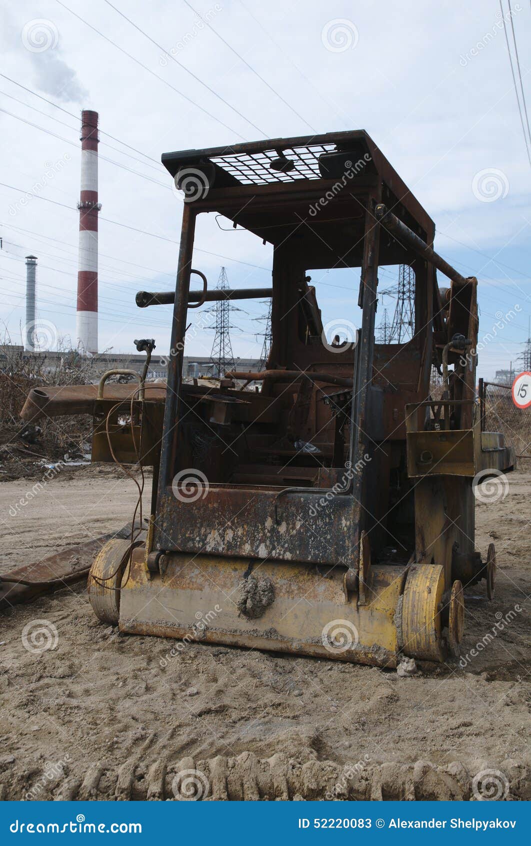 Burnt tractor stock image. Image of brown, rust, chimney - 52220083