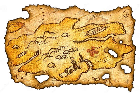Burnt Treasure Map stock illustration. Illustration of island - 307467
