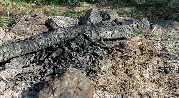 Burnt Wood Remains, Coal Surface Stock Image - Image of background ...