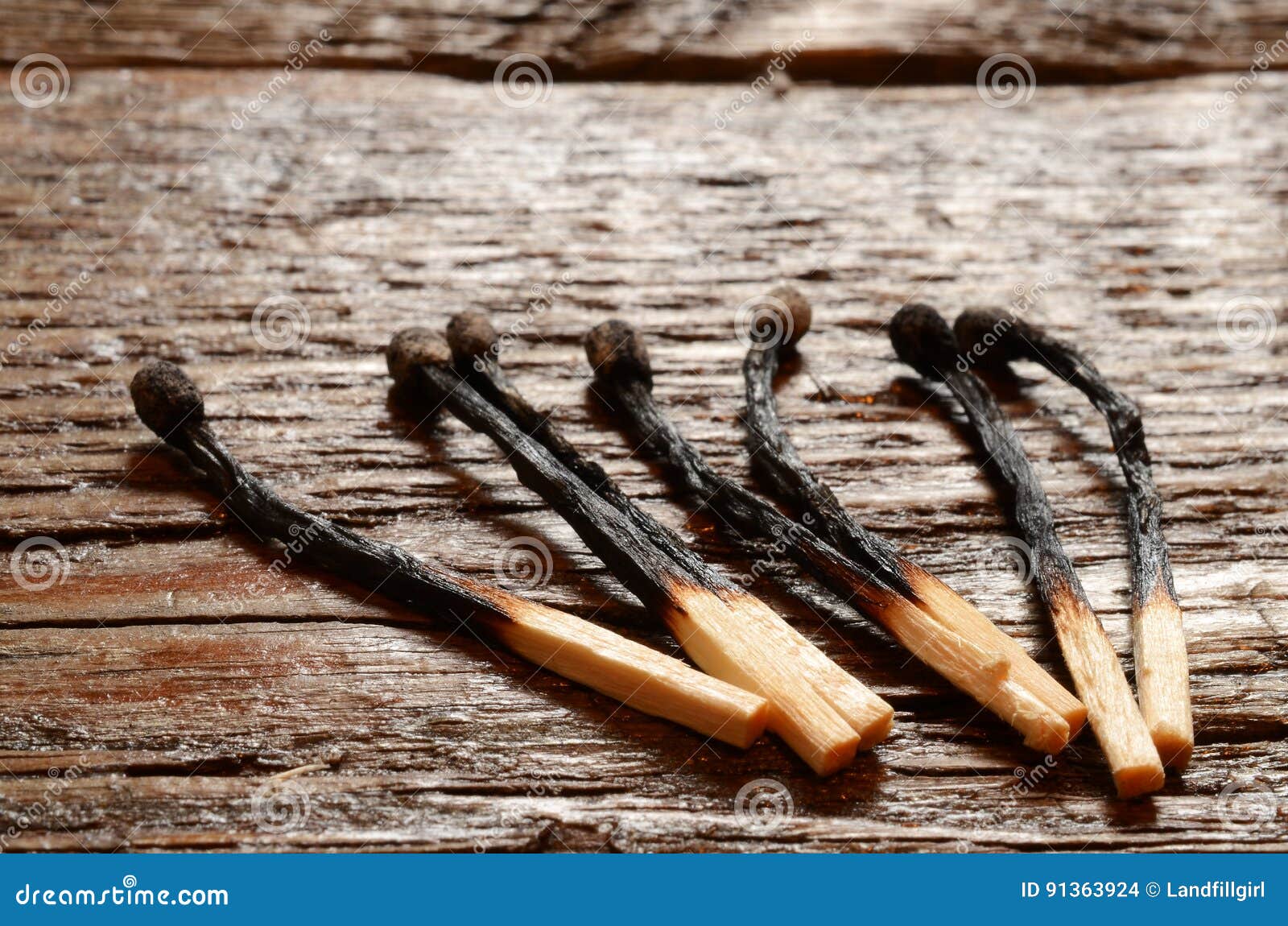 Burnt Wooden Matchsticks stock photo. Image of wooden - 91363924