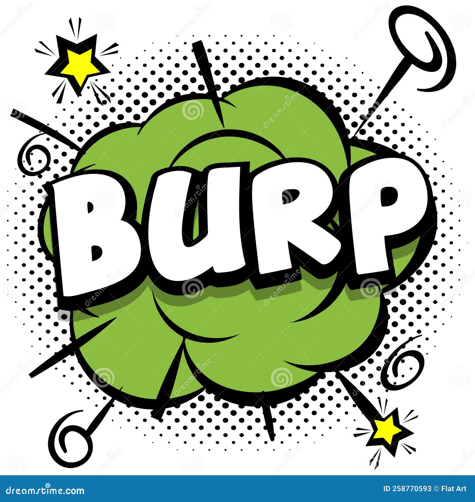 Burp Comic Bright Template with Speech Bubbles on Colorful Frames Stock ...