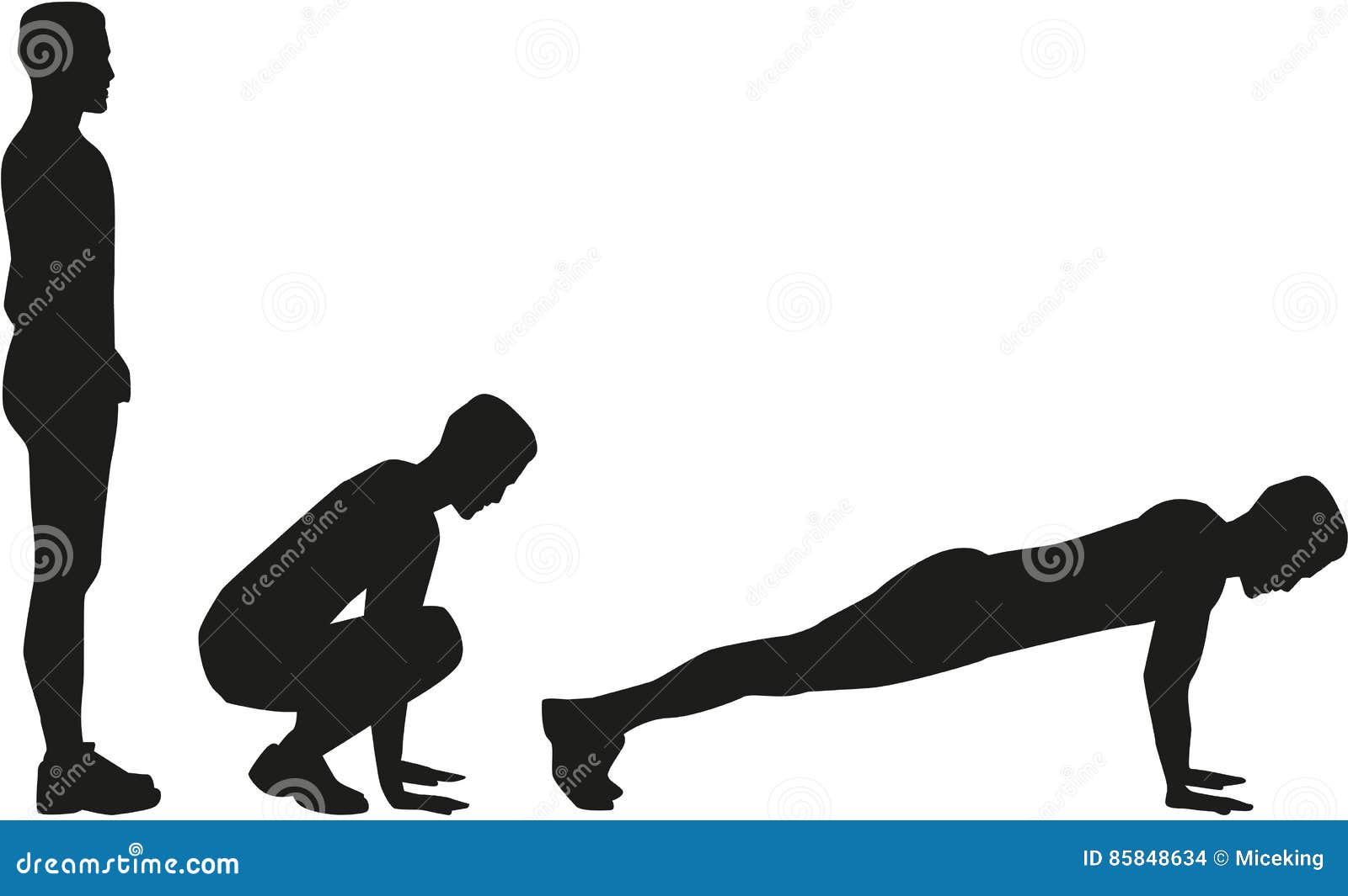 Burpees row stock vector. Illustration of symbol, logo - 85848634