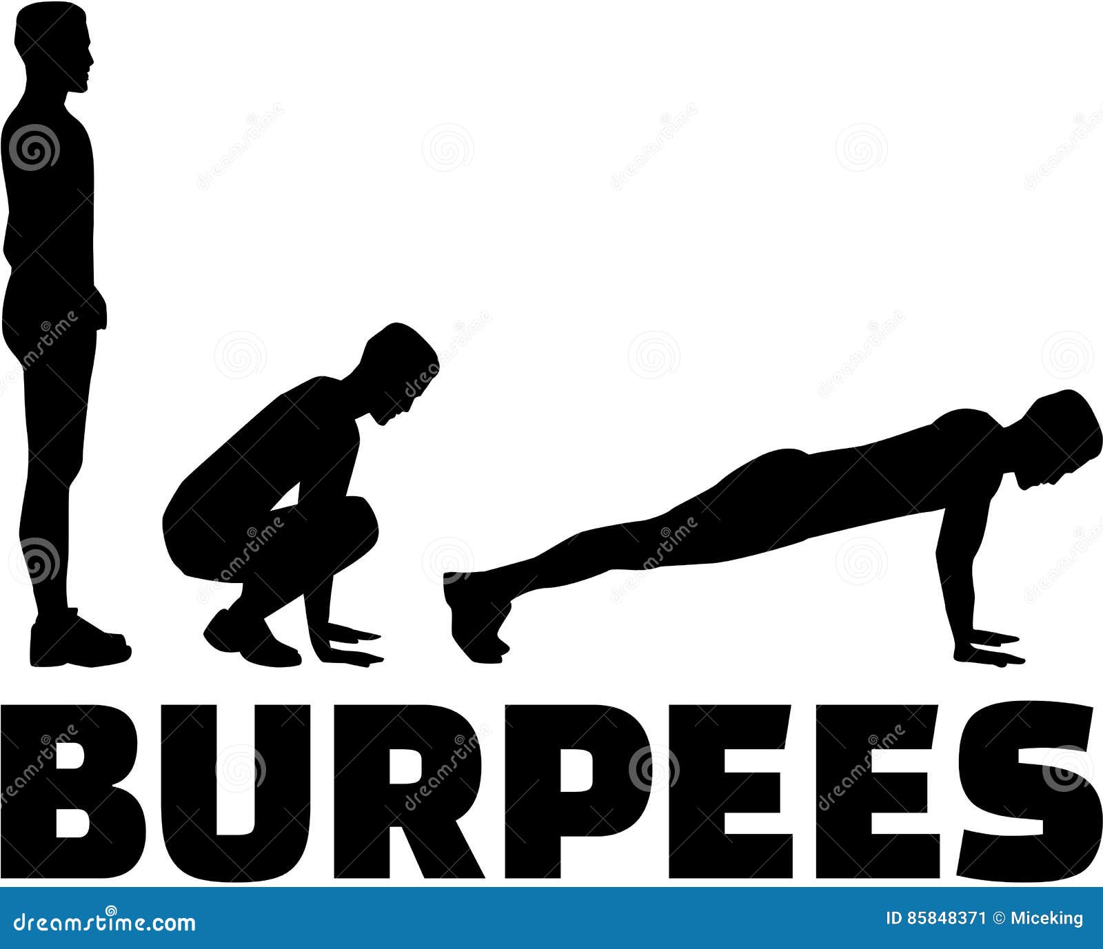 Burpees Sequence With Word Cartoon Vector | CartoonDealer.com #85848371
