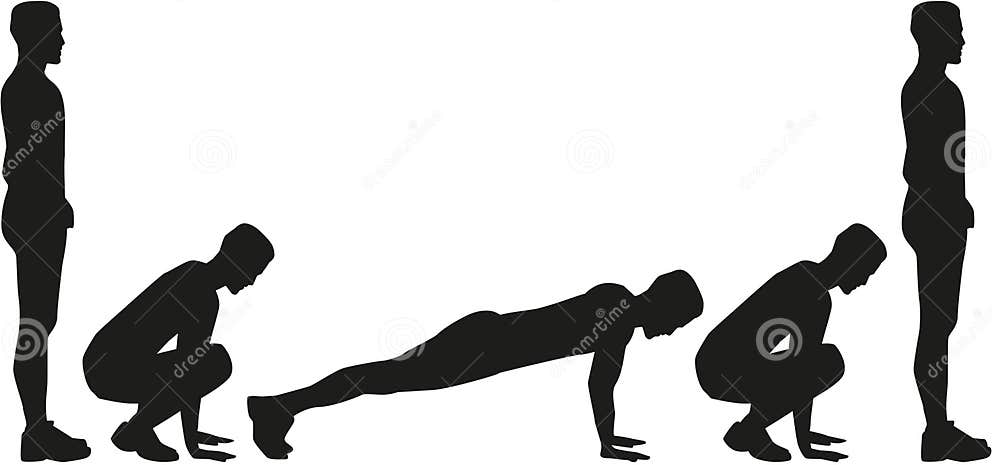 Burpees silhouette stock vector. Illustration of stretching - 84909583