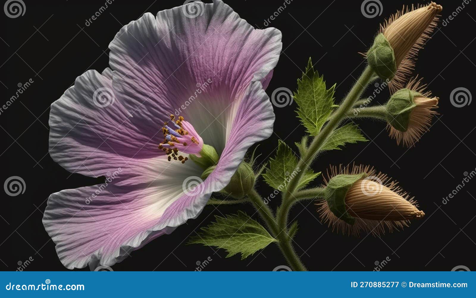 Burr Mallow Flower. Generative AI Stock Illustration - Illustration of ...