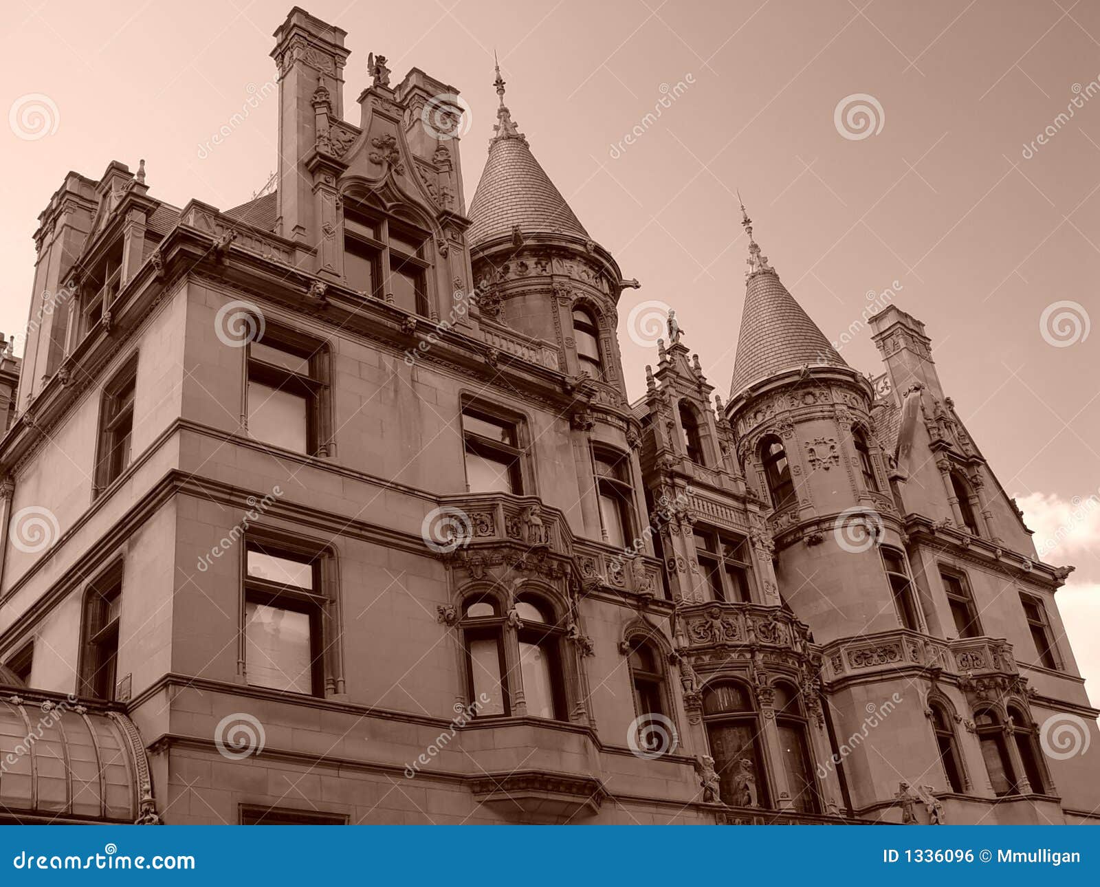 Burrage House Series Sepia Eleven Stock Photo - Image of gargoyle ...