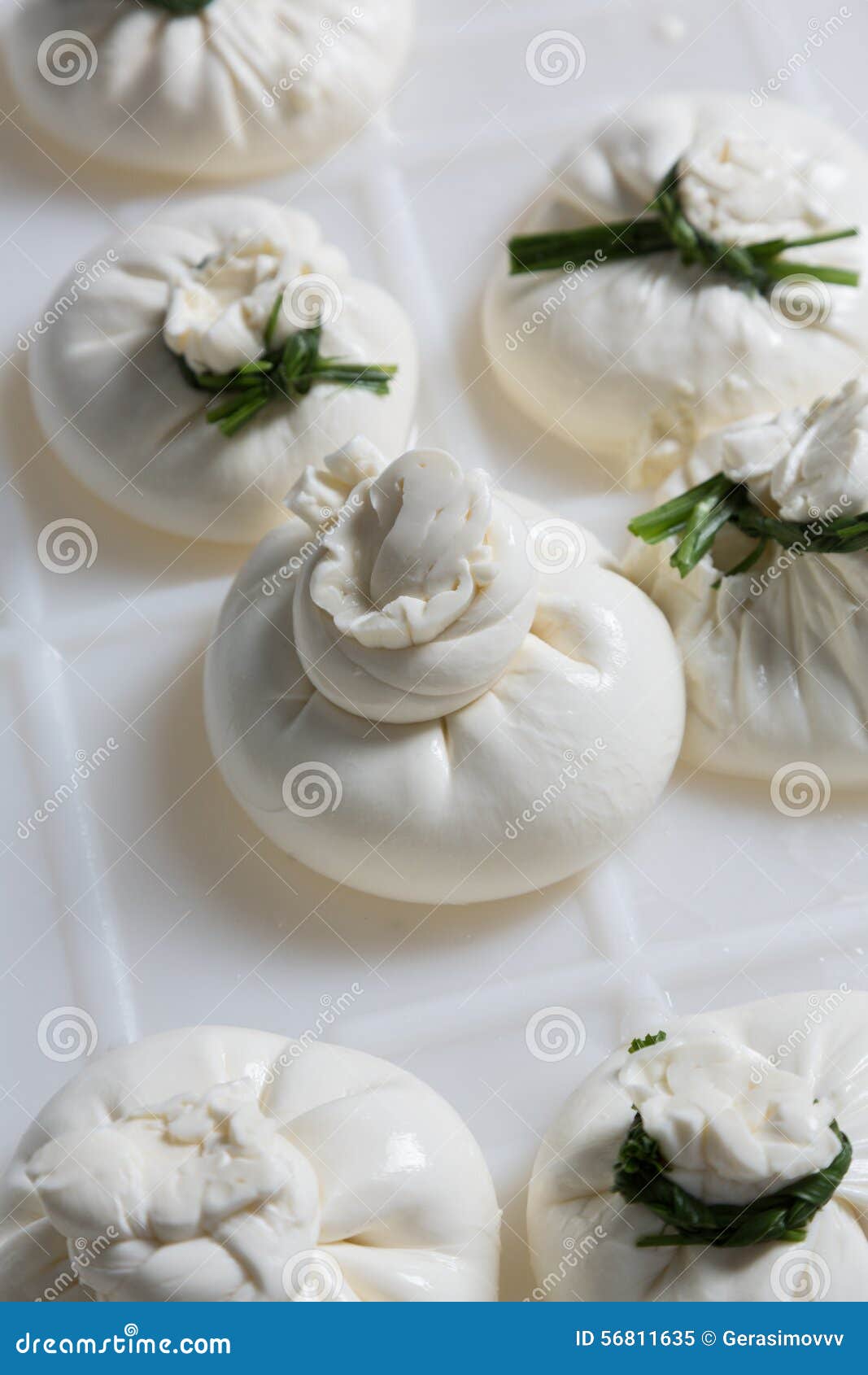 Burrata Cheese on a Production Stock Image - Image of salad ...