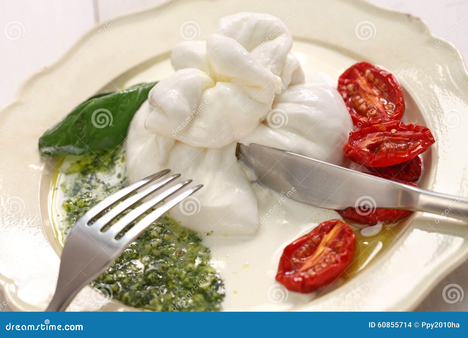 Burrata, Fresh Italian Cheese Stock Photo - Image of freshness, food ...