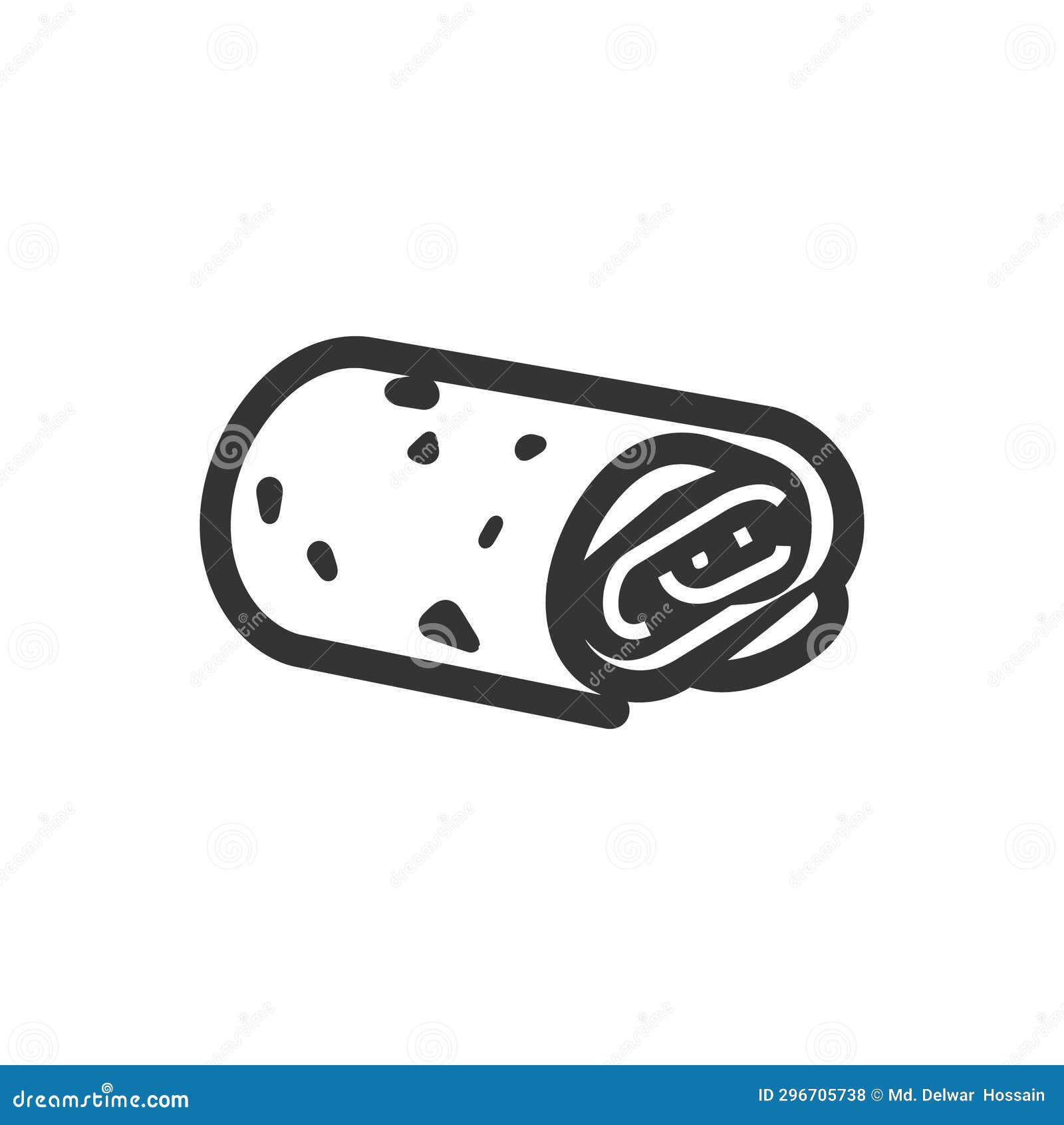 Burrito Icon stock vector. Illustration of meat, beans - 296705738