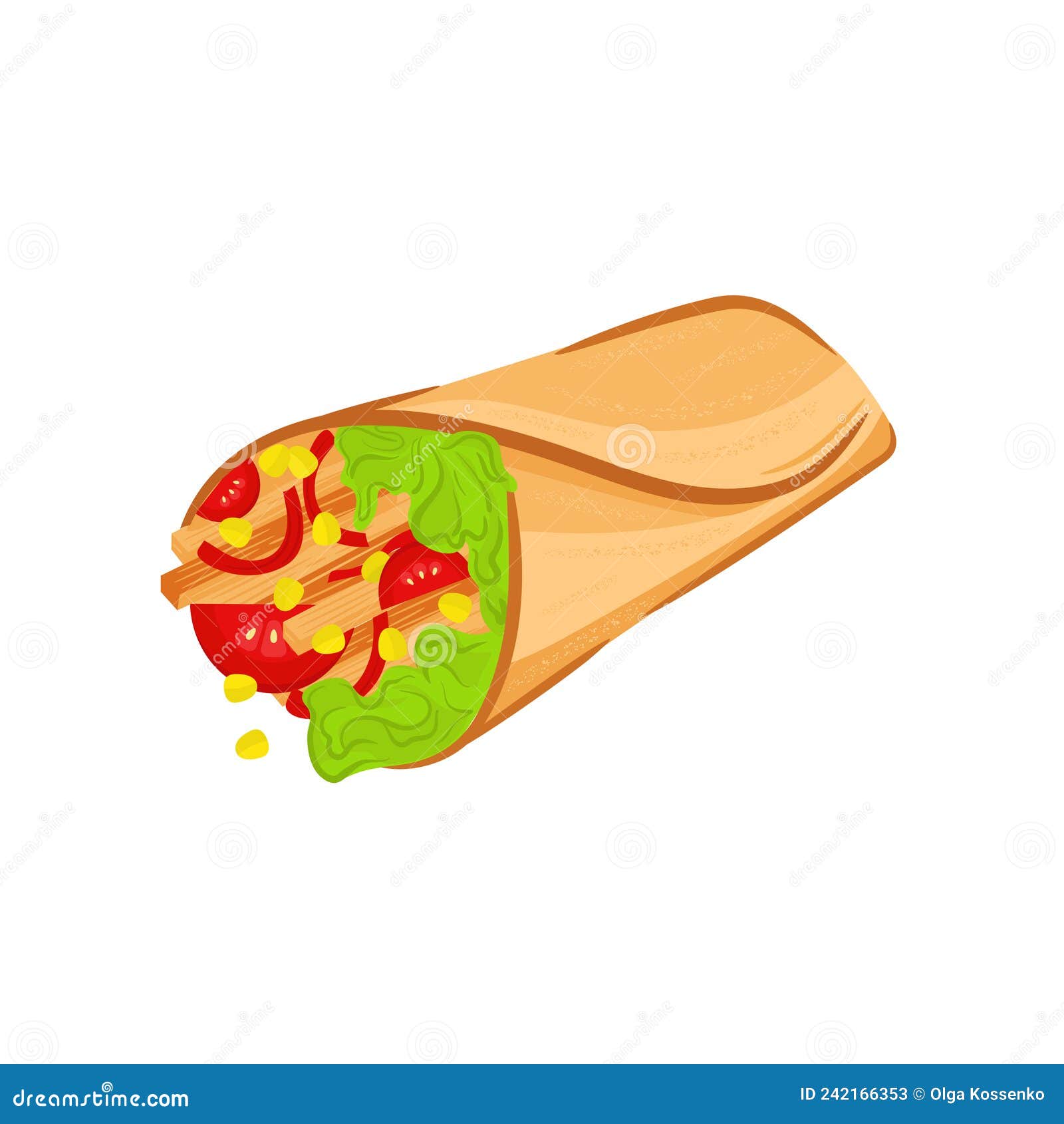 Burrito Drawing. Traditional Mexican Food Vector | CartoonDealer.com ...