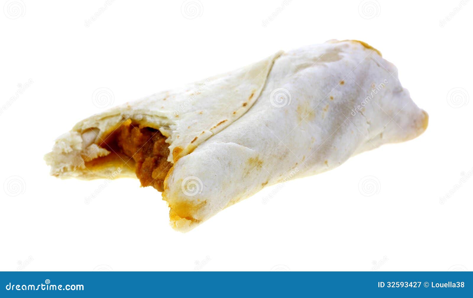 Burrito Single on White stock image. Image of baking - 32593427
