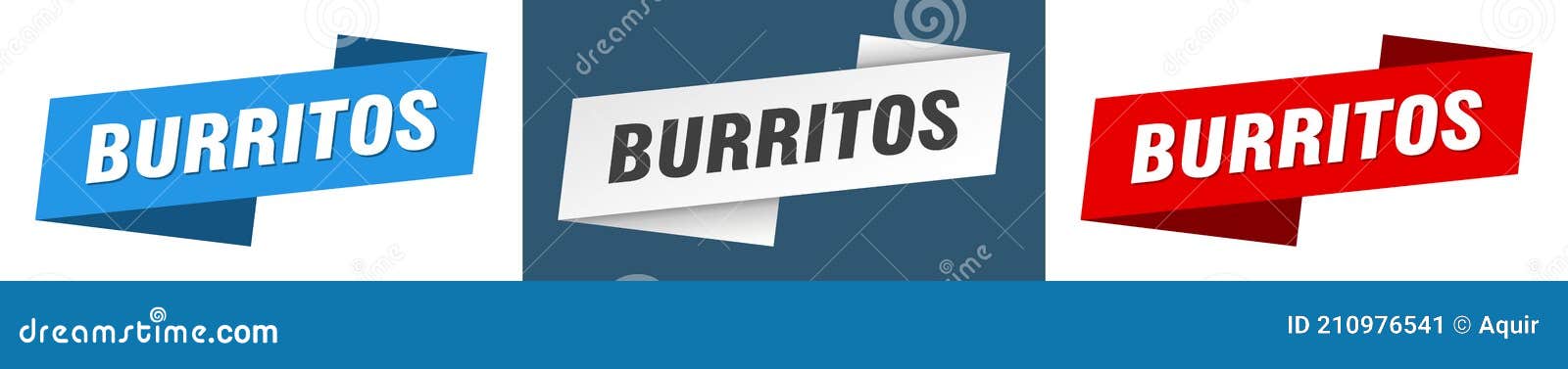 Burritos Banner. Burritos Ribbon Label Sign Set Stock Vector ...
