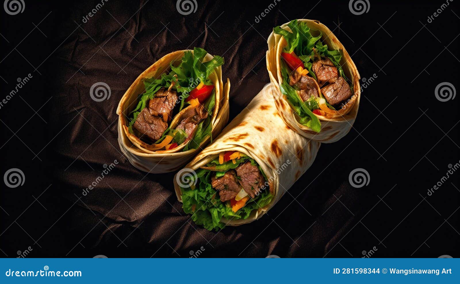Burritos Wraps with Beef and Vegetables AI Generated Image Stock ...