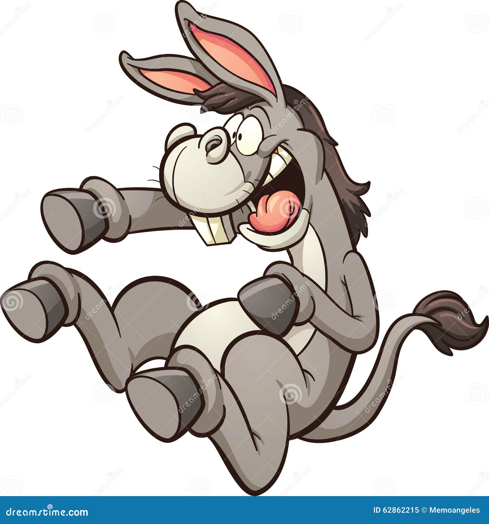 Burro de risa ilustración del vector. Ilustración de riéndose - 62862215
