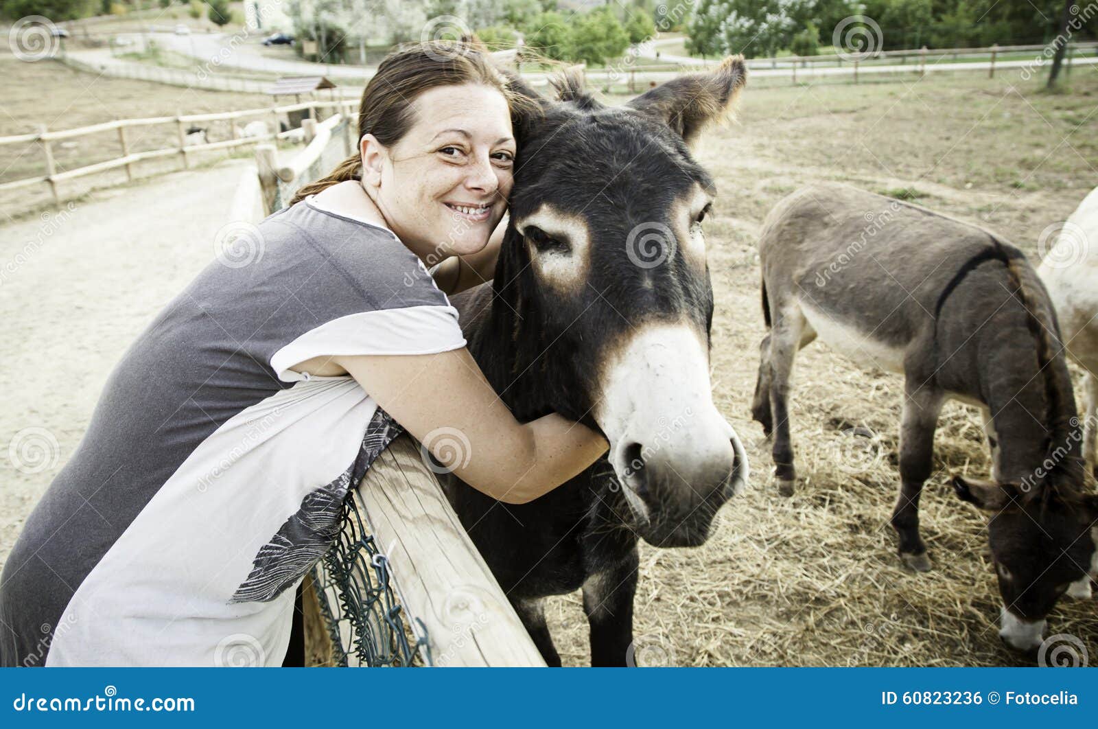 Burro Del Abarcamiento De La Mujer Foto de archivo - Imagen de hermoso ...