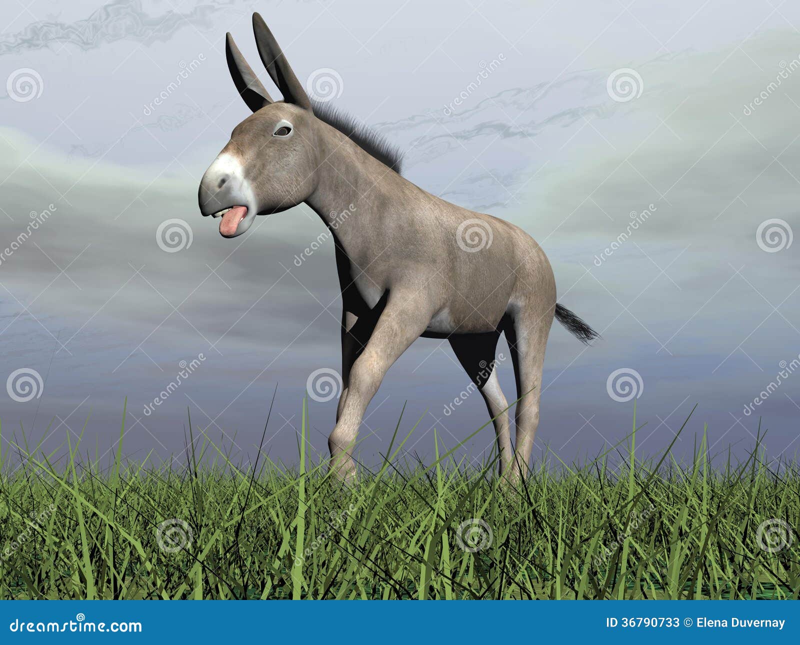 Burro enojado - 3D rinden stock de ilustración. Ilustración de piel ...