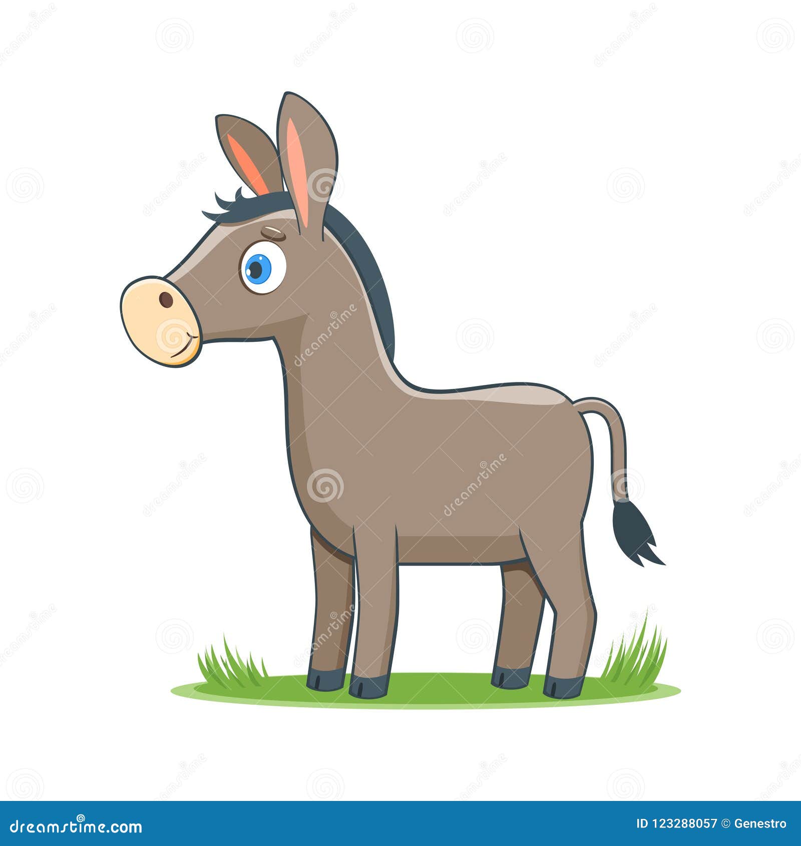 Burro Feliz De La Historieta Ilustración del Vector - Ilustración de ...