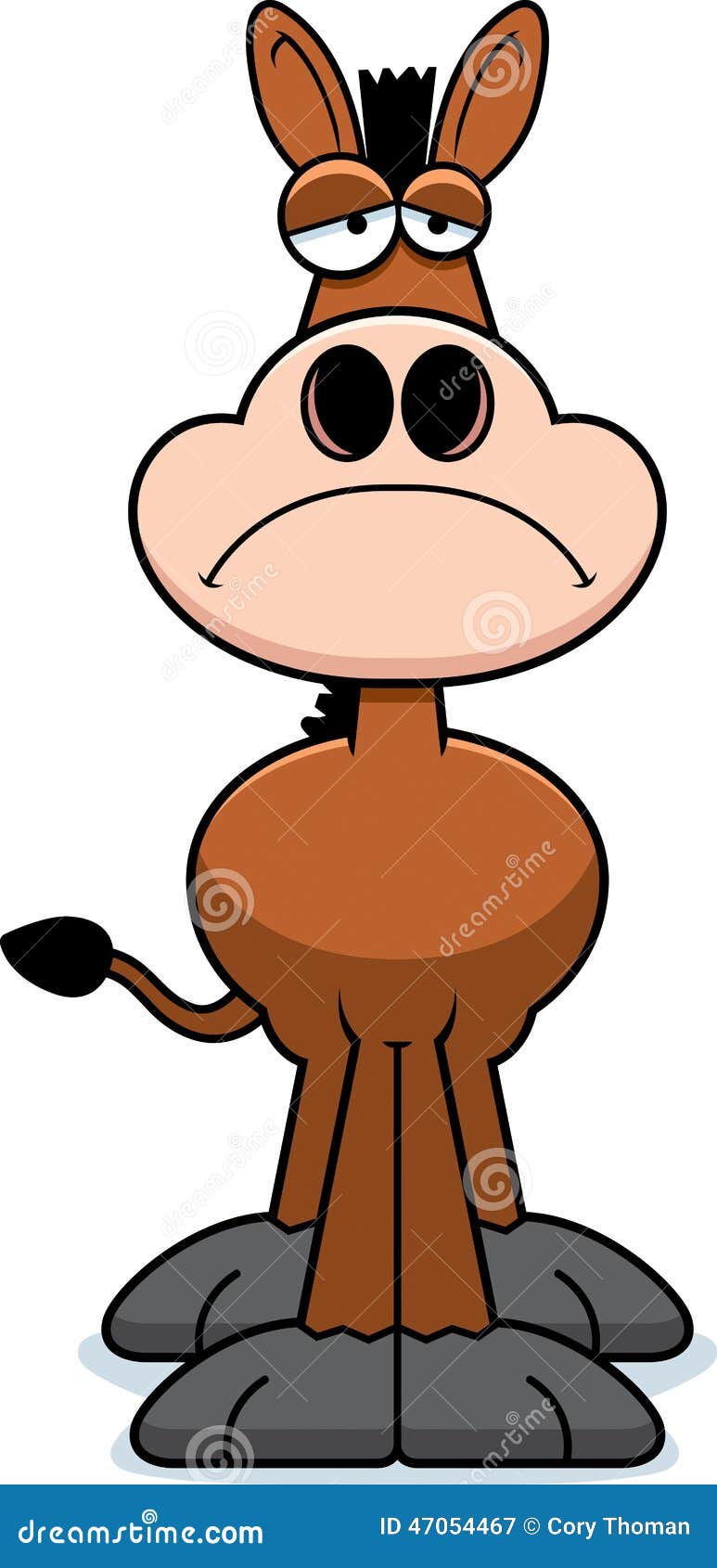 Burro Triste De La Historieta Ilustración del Vector - Ilustración de ...