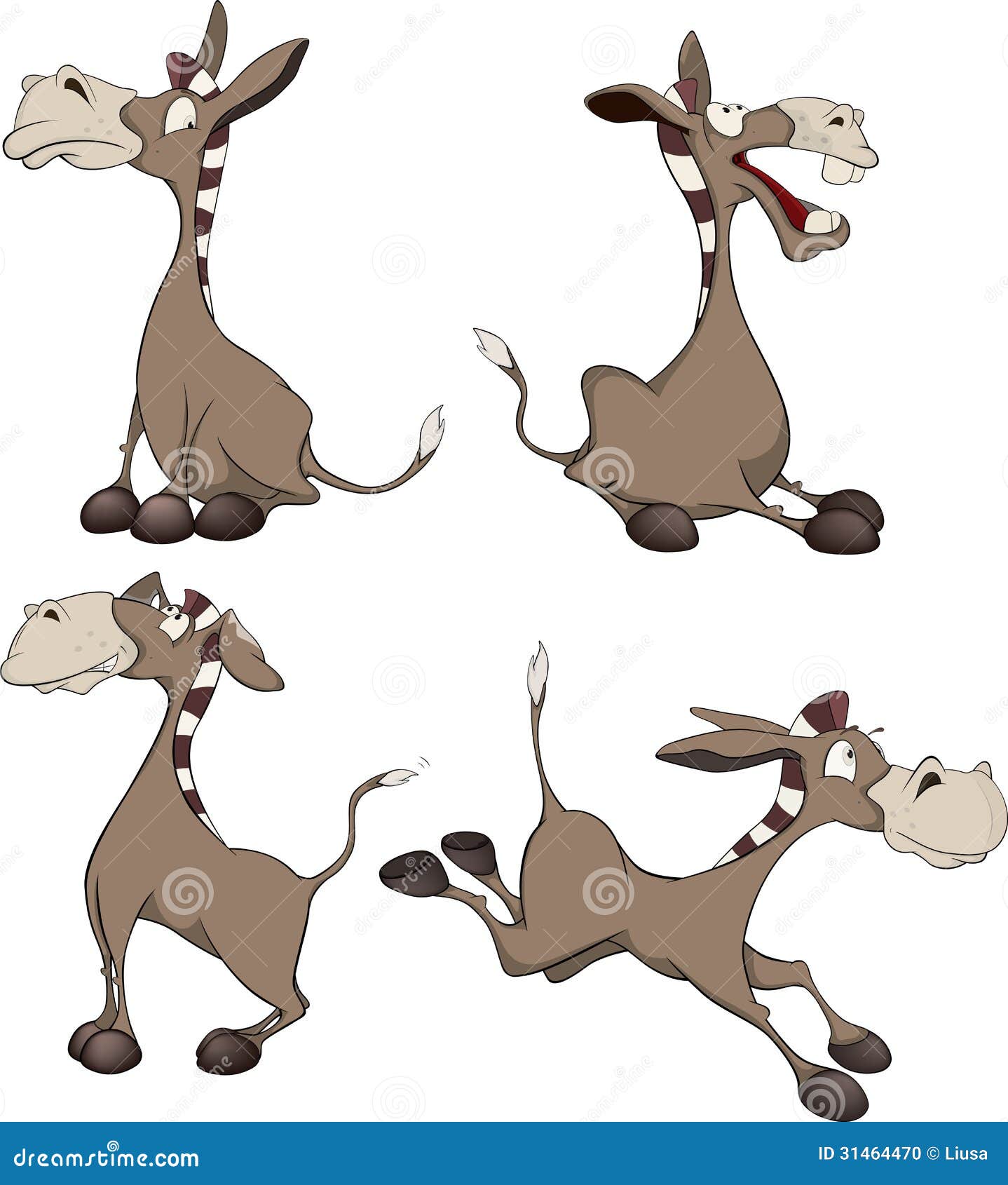 Burros. Dibujos animados ilustración del vector. Ilustración de ...