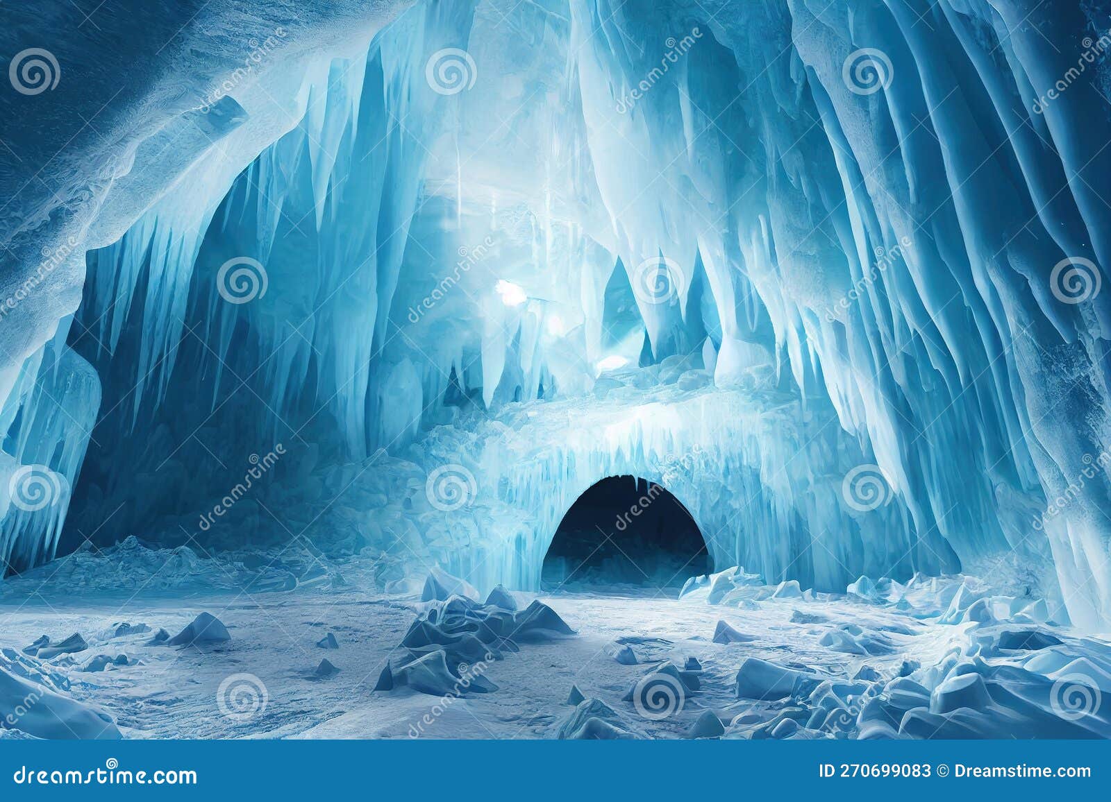 Burrow in Ice Cave in Snowy Winter Mountain. Stock Illustration ...