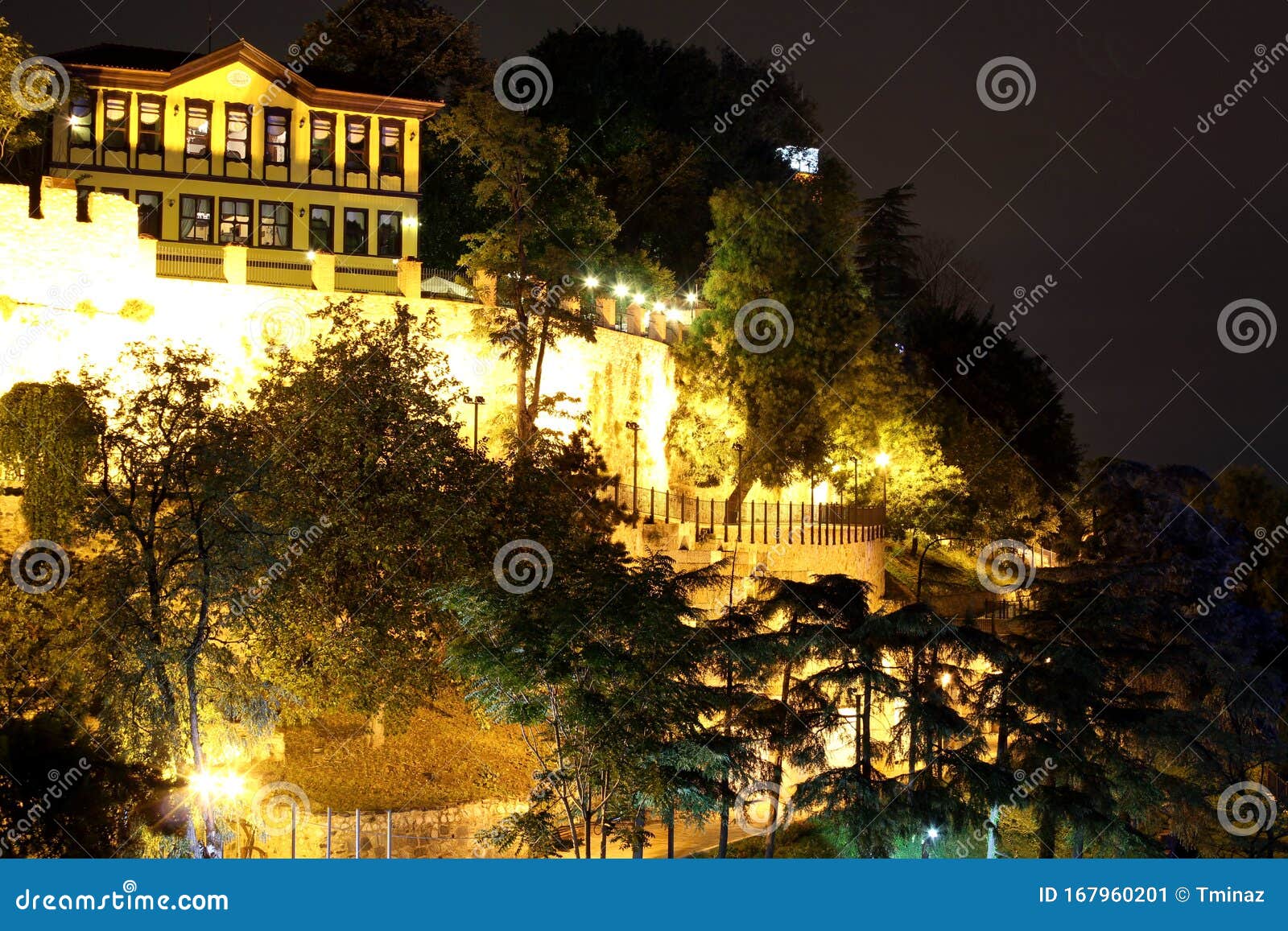Bursa city night view stock image. Image of street, light - 167960201
