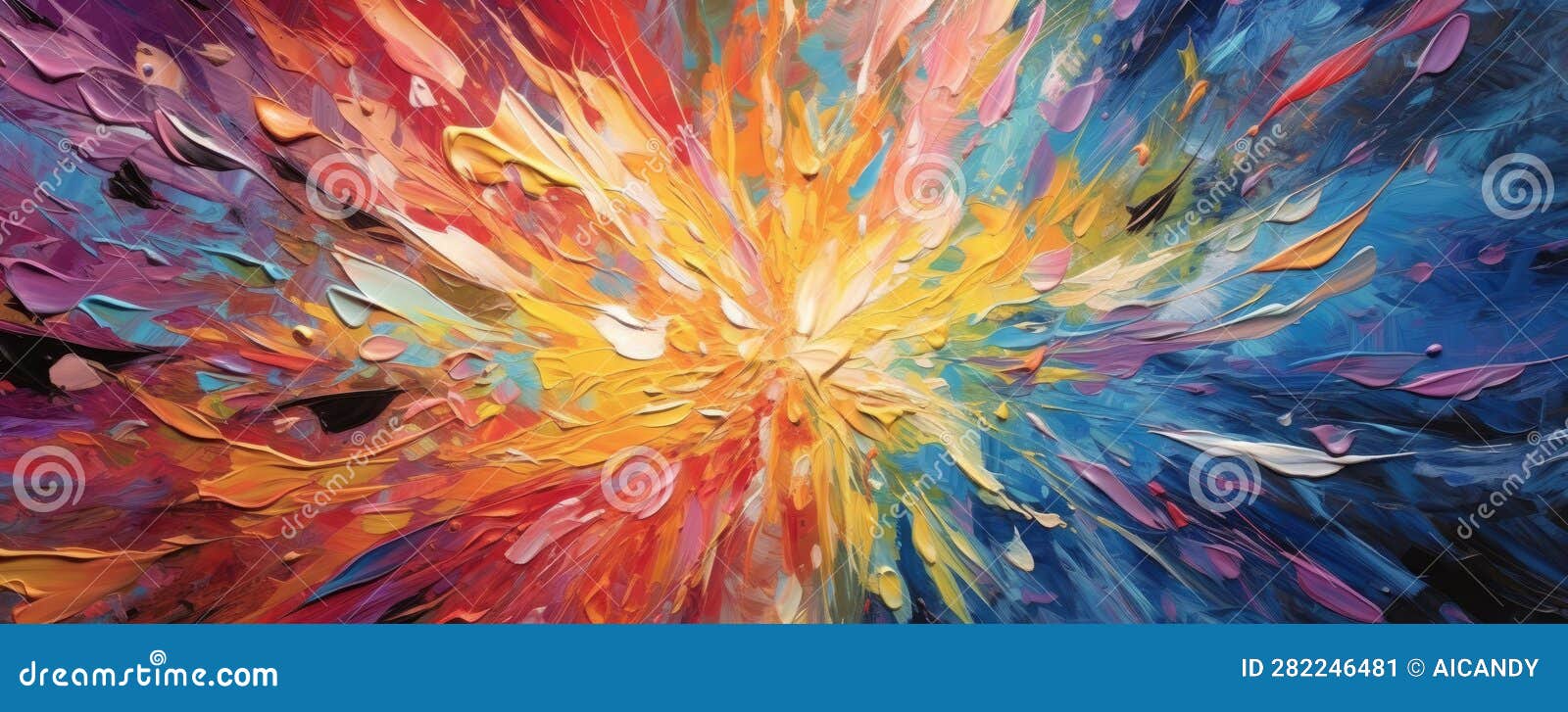Burst of Abstract Colors Exploding in All Directions, Creating a ...