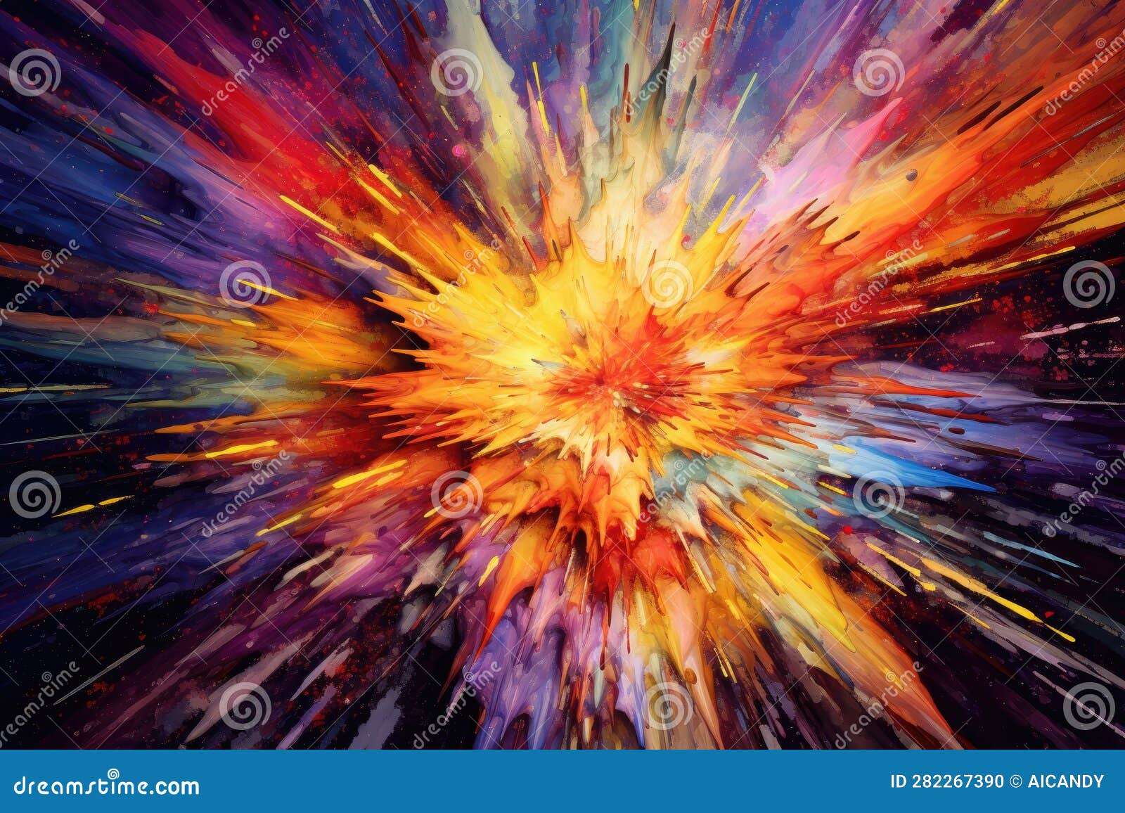 Burst of Abstract Colors Exploding in All Directions, Creating a ...