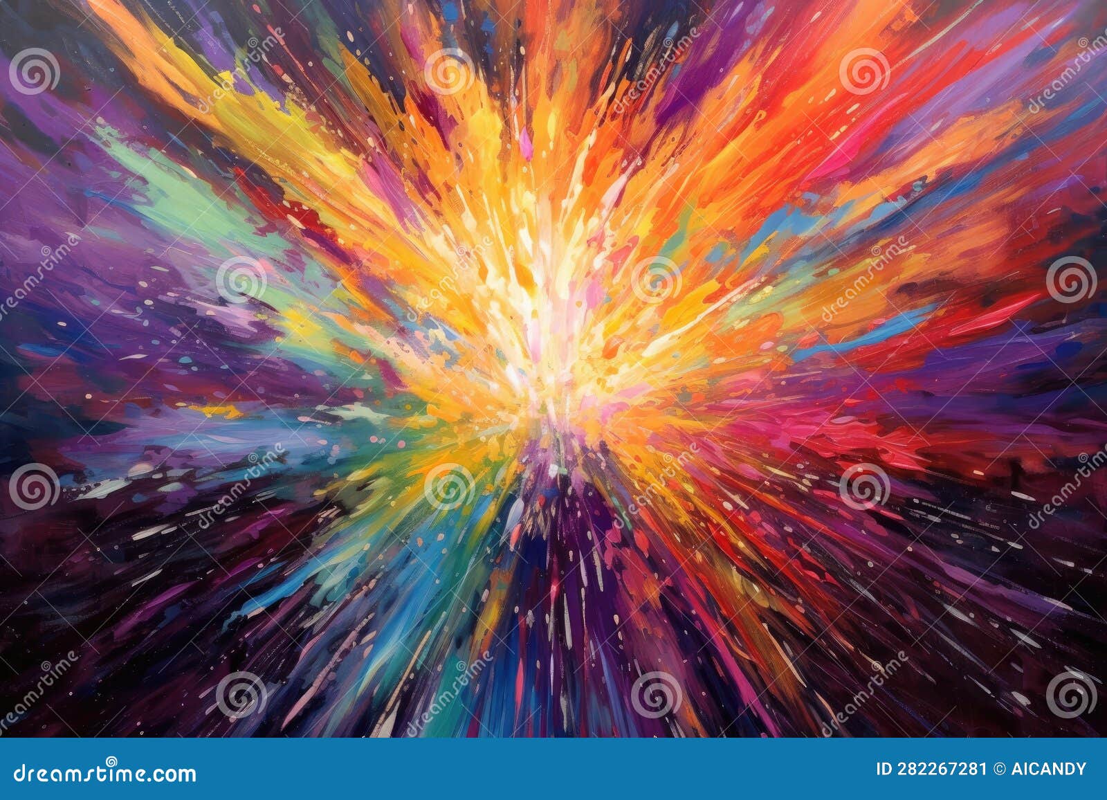 Burst of Abstract Colors Exploding Like Fireworks, Painting the Sky ...
