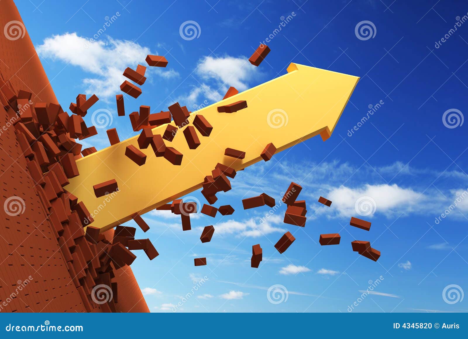 Burst through arrow stock illustration. Illustration of forward - 4345820