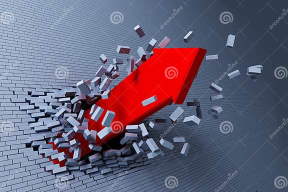 Burst through arrow stock illustration. Illustration of solution - 4495502