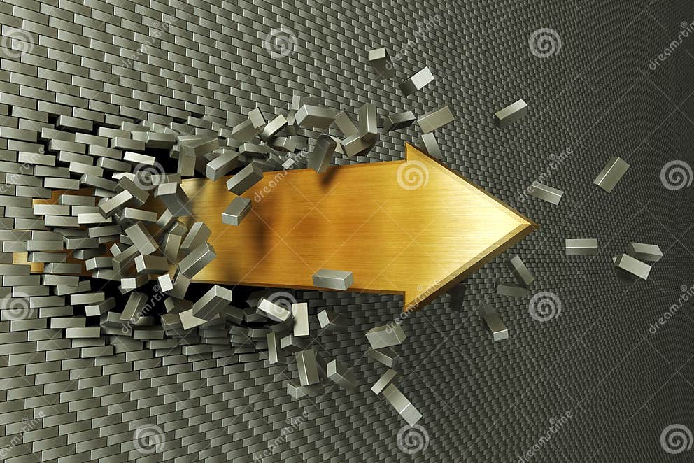 Burst through arrow stock illustration. Illustration of escalating ...