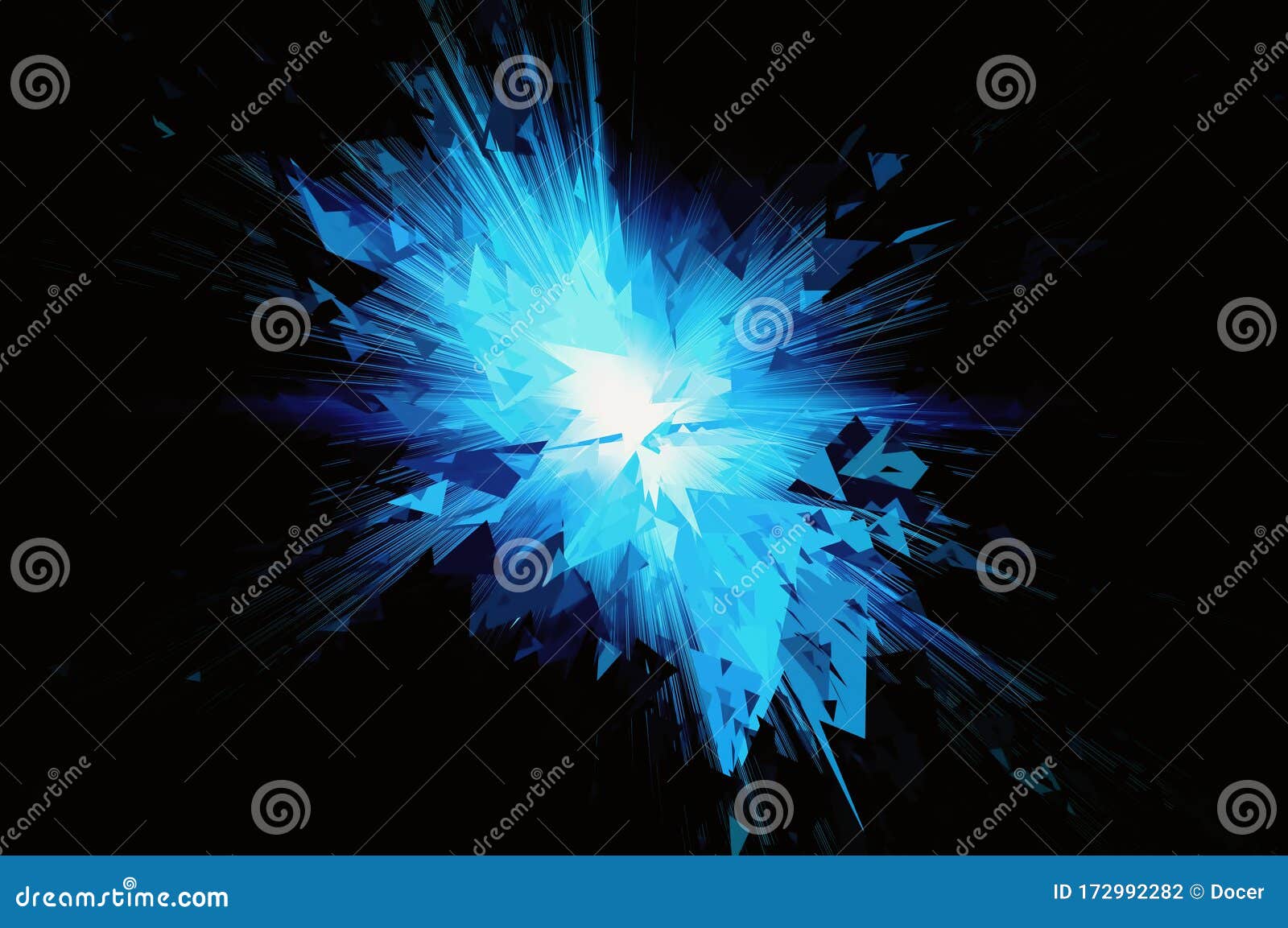 Burst of Blue Broken Crystal Stock Illustration - Illustration of ...