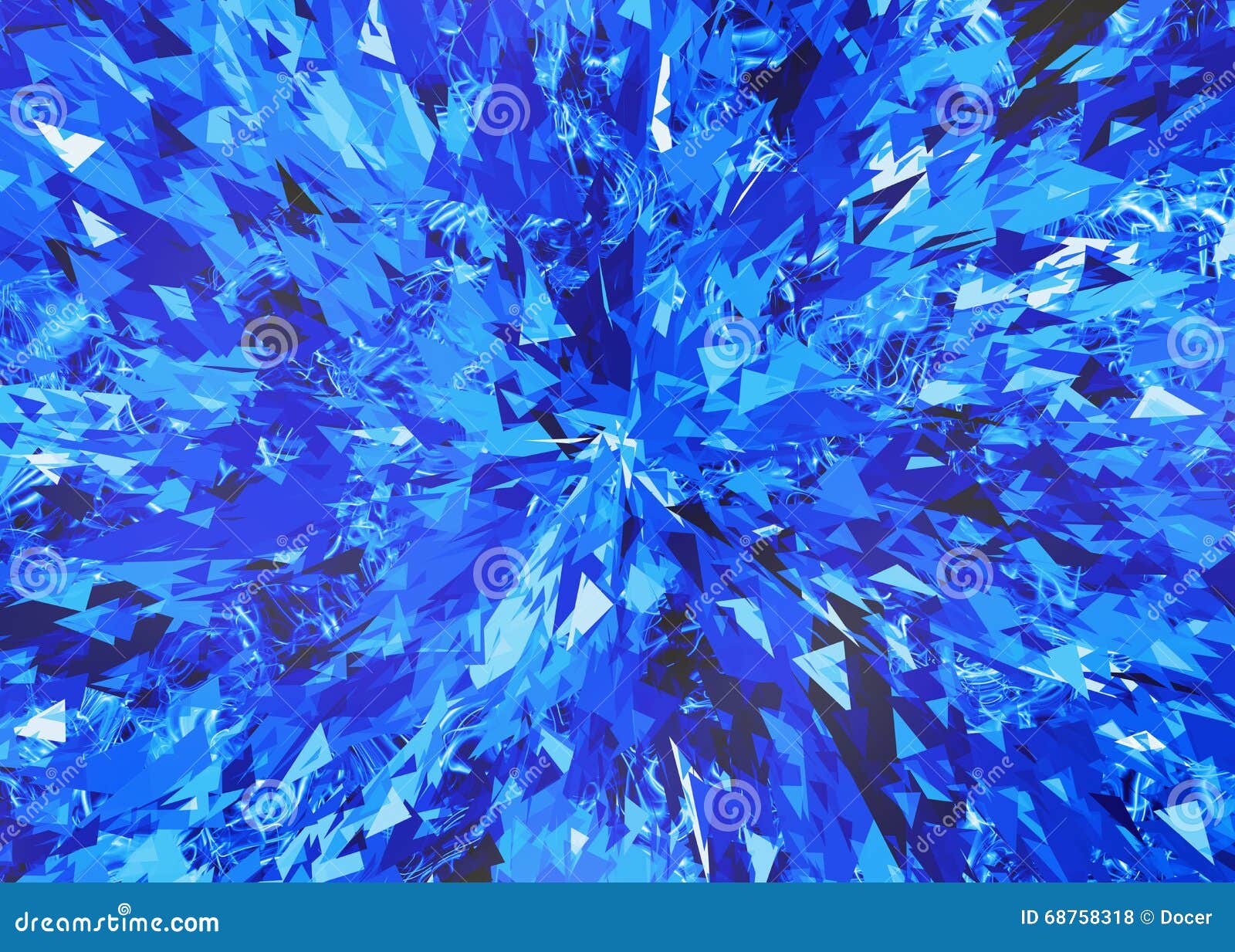 Burst of Blue Broken Particle Crystal Stock Illustration - Illustration ...