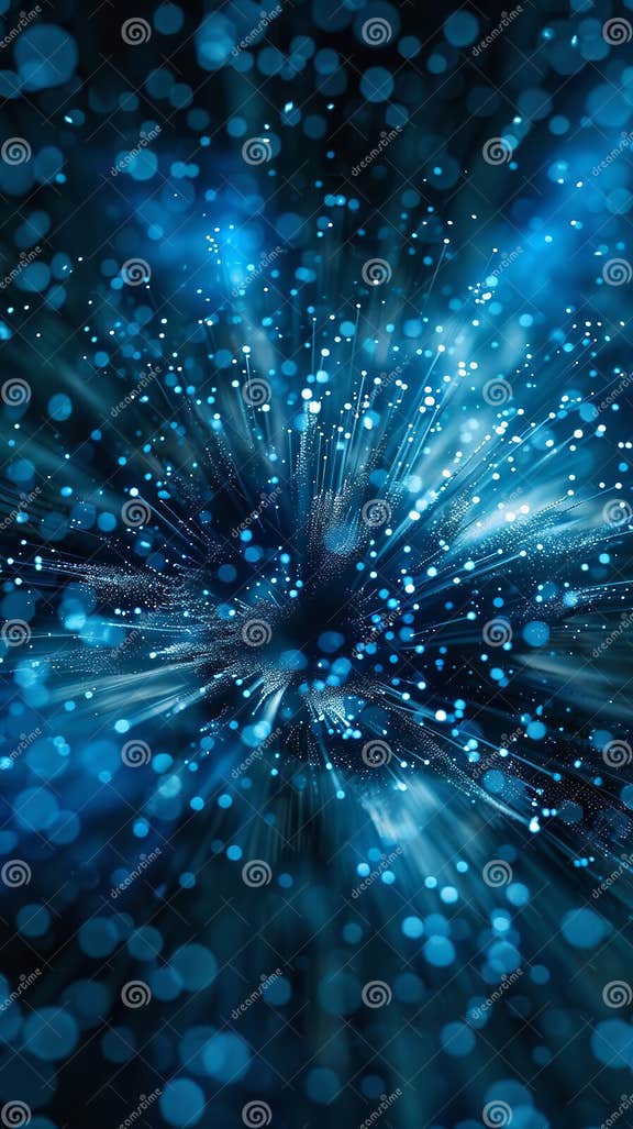 Burst of Blue Light Particles in Dark Background Stock Photo - Image of ...