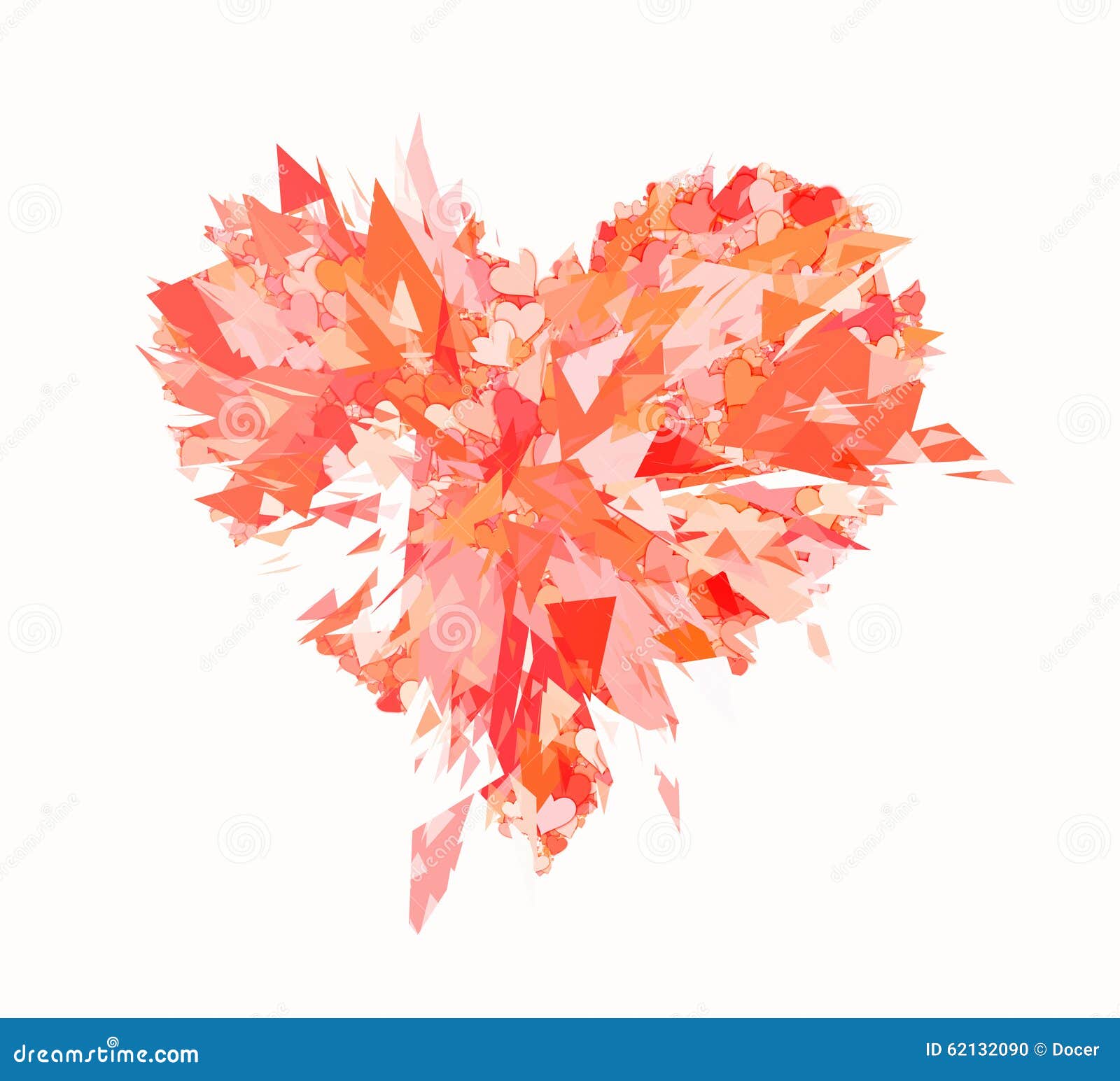 Burst of Broken Heart on White Background Stock Illustration ...