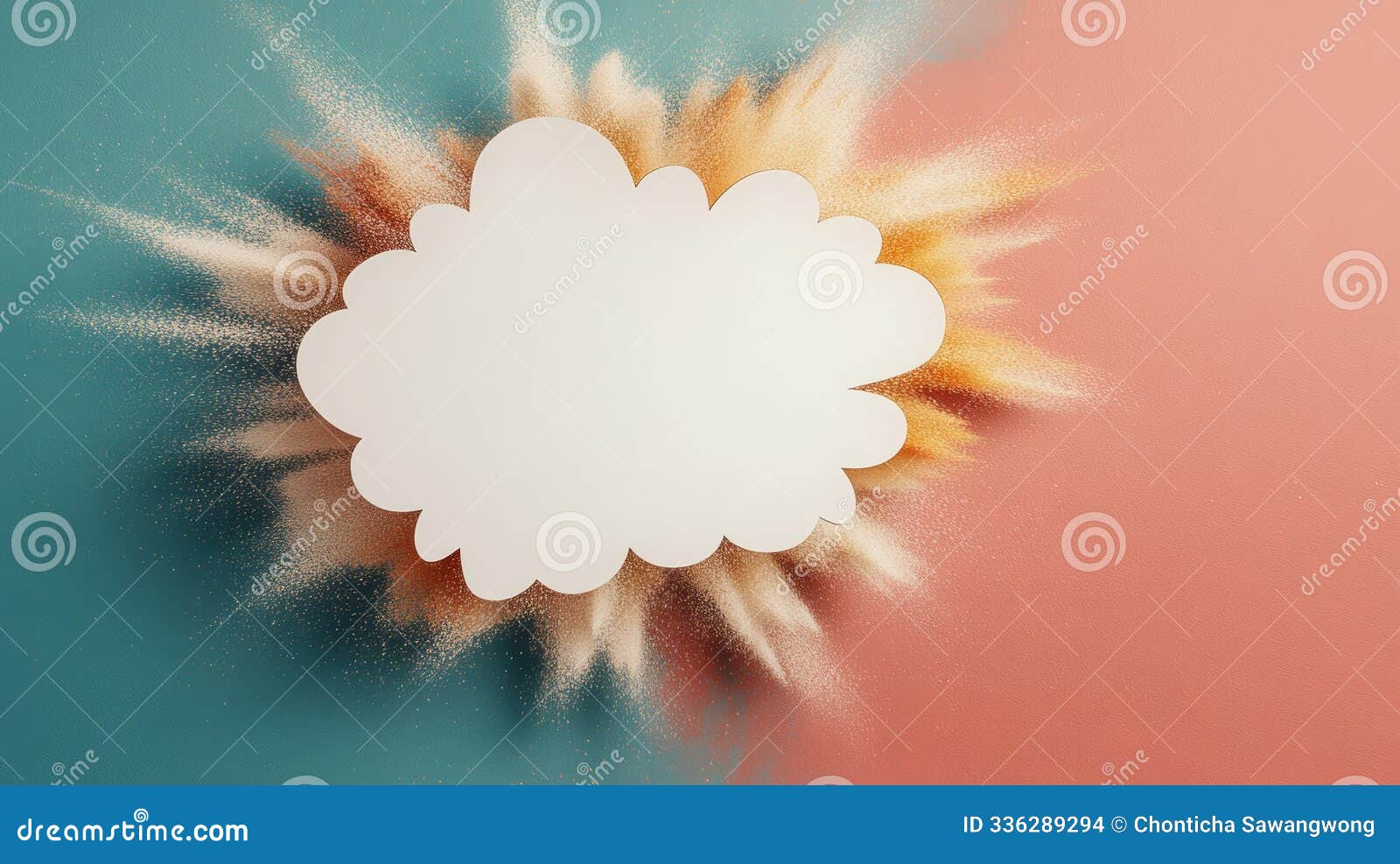 A Burst of Color with a Blank Cloud Shape in the Center, Perfect for ...